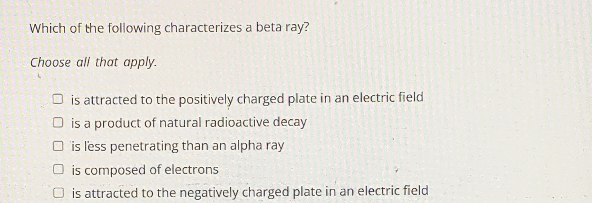 Solved Which of the following characterizes a beta | Chegg.com