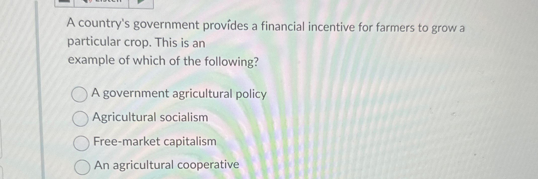 Solved A country's government provides a financial incentive | Chegg.com