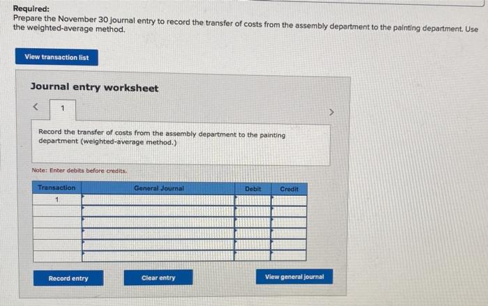 Solved Required: Prepare the November 30 journal entry to | Chegg.com