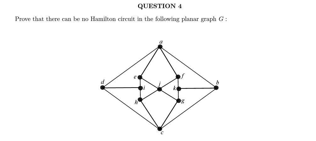 Solved Prove that there can be no Hamilton circuit in the | Chegg.com