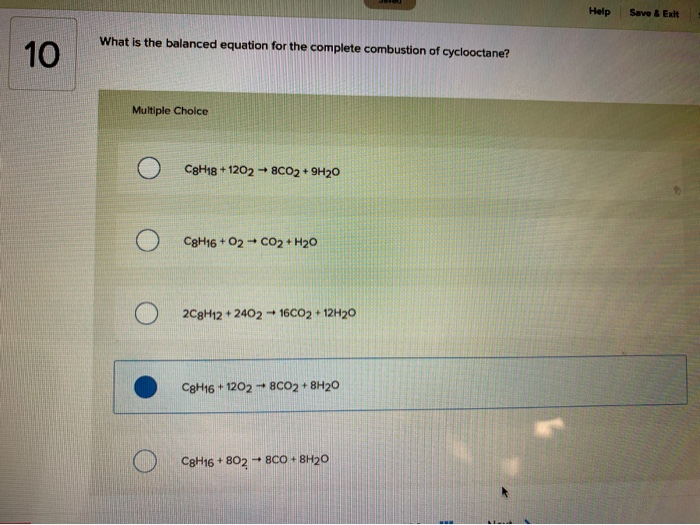 Solved Help Seve & Exit 10 What is the balanced equation for | Chegg.com