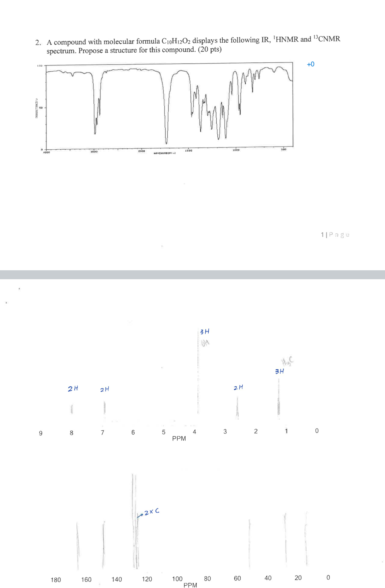 Solved A compound with molecular formula C10H12O2 ﻿displays | Chegg.com