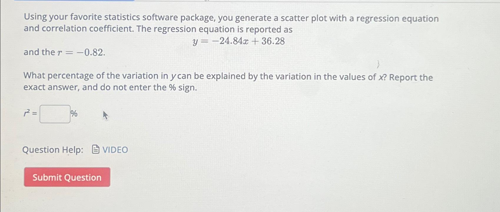 Solved Using your favorite statistics software package, you | Chegg.com
