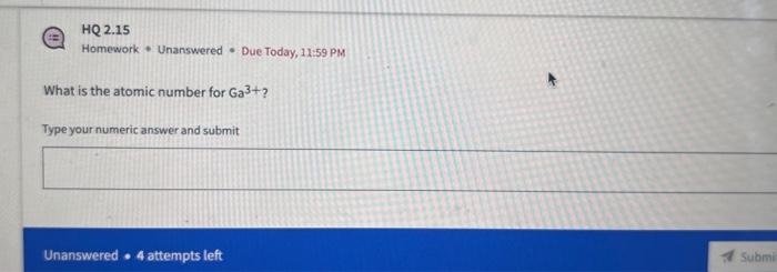 Solved 11 HQ 2.15 Homework Unanswered Due Today, 11:59 PM | Chegg.com