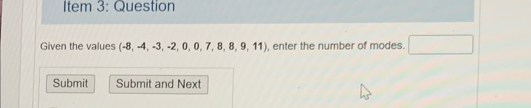 Solved Item 3: QuestionGiven the values | Chegg.com
