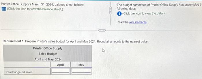 Solved Printer Office Supply's March 31, 2024, balance sheet | Chegg.com