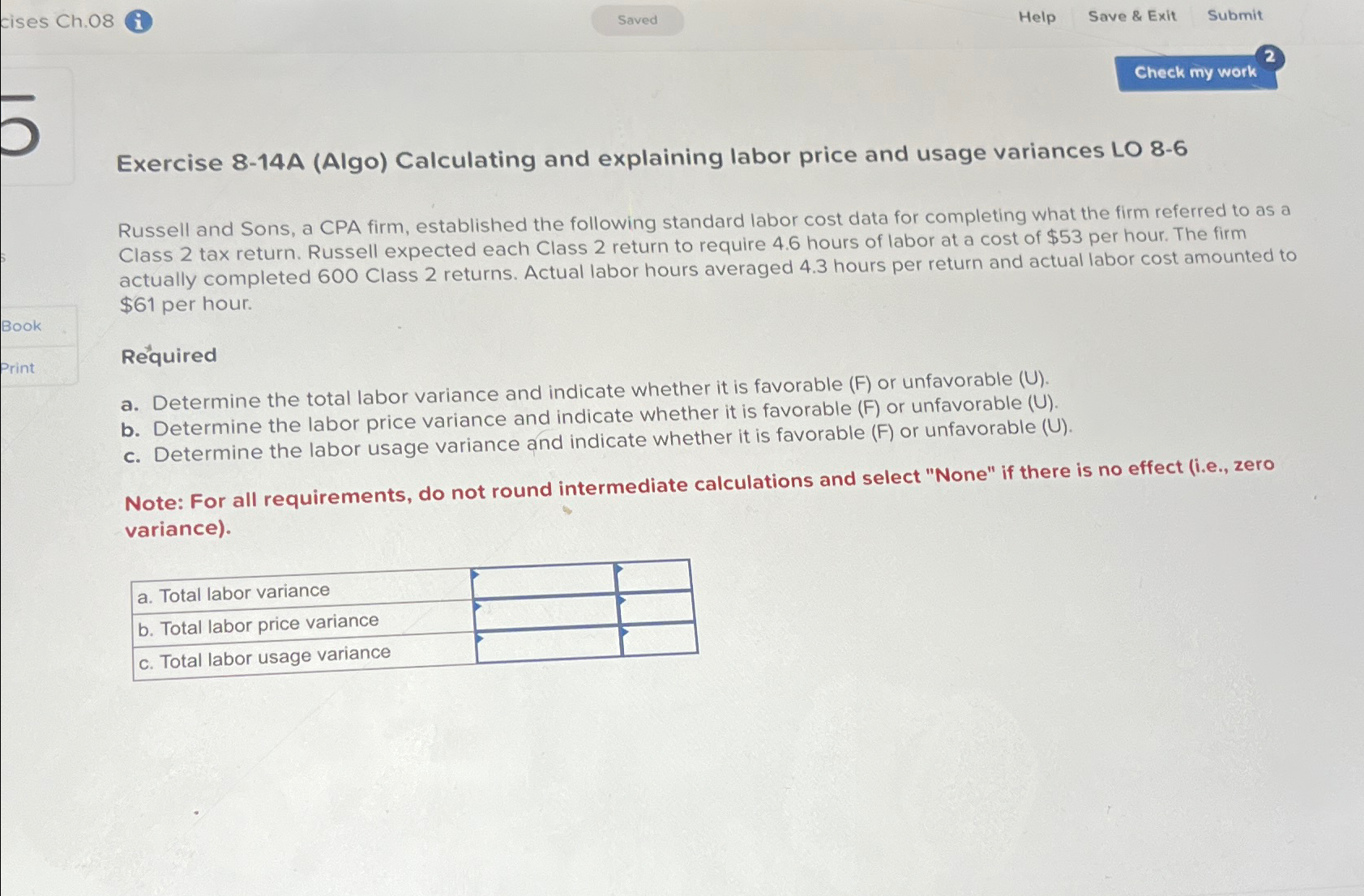 Solved cises Ch. 08 ﻿iHelpSave & ExitSubmitExercise 8-14A | Chegg.com