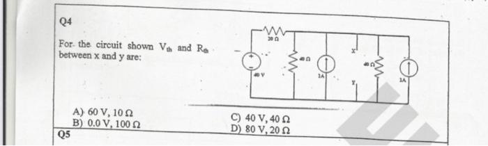 Solved Q8 By source transformations, the equivalent circuit | Chegg.com