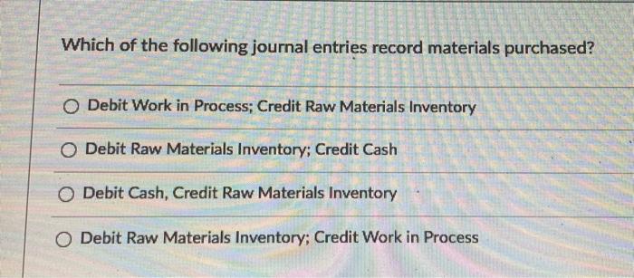 Solved Which of the following journal entries record | Chegg.com