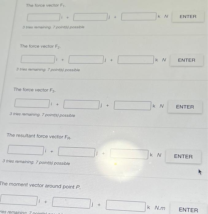 Solved Three farces, F1,F2 and F3 are applied at point 0 , | Chegg.com