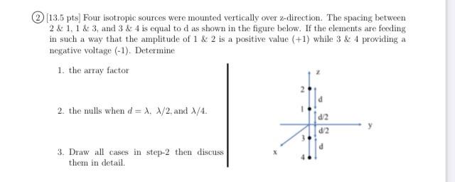 Solved [13.5 pts. Four isotropic sources were mounted | Chegg.com