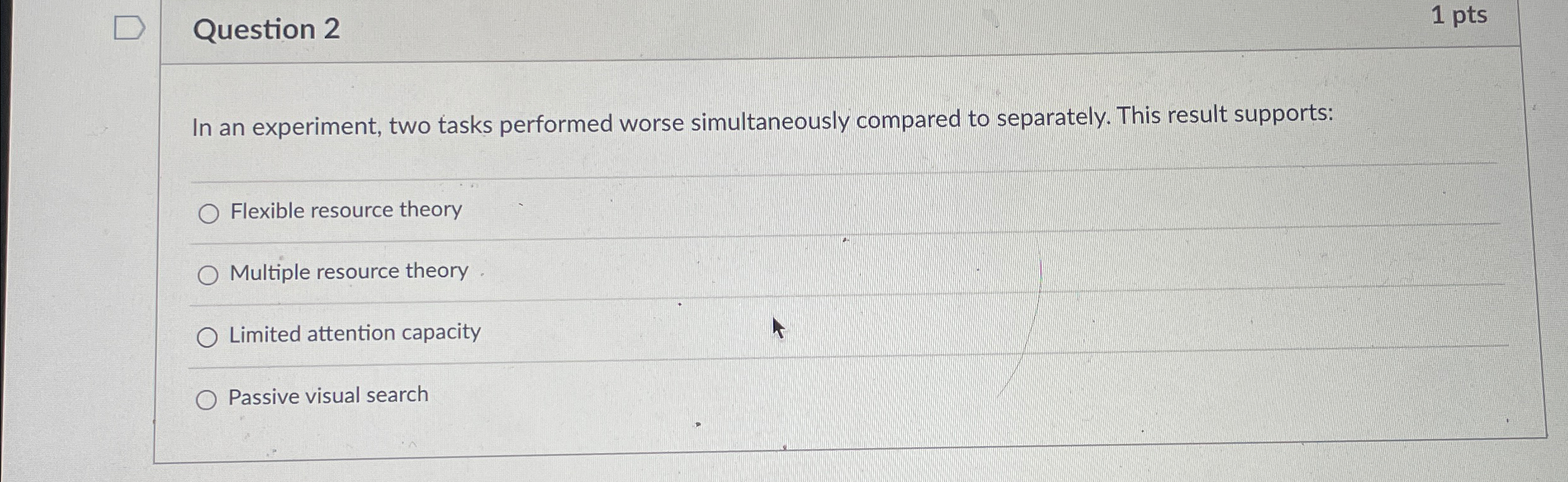 Solved Question 21ptsIn an experiment, two tasks performed | Chegg.com