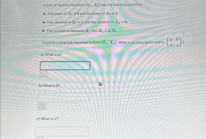 Solved A pair of random variables (X1, X2) has the following | Chegg.com