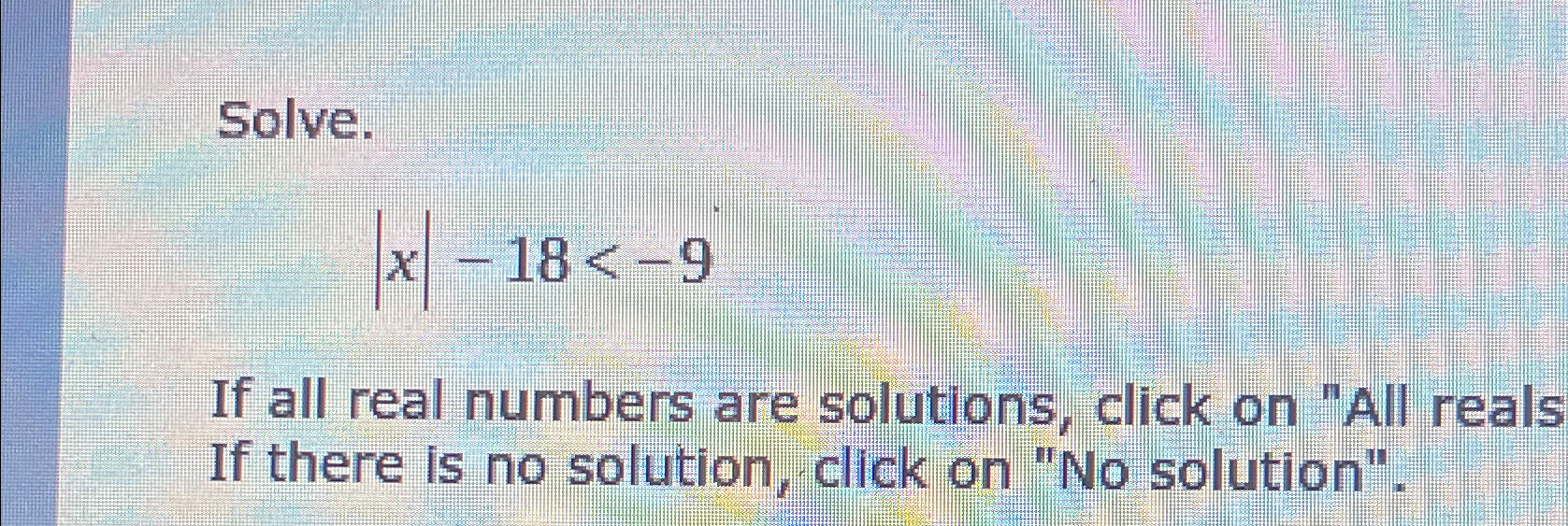 Solved Solve.|x|-18
