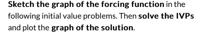 Solved Sketch the graph of the forcing function in the | Chegg.com