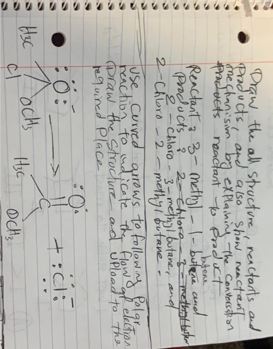 H3C Draw, the all, structure, reactants and products, | Chegg.com