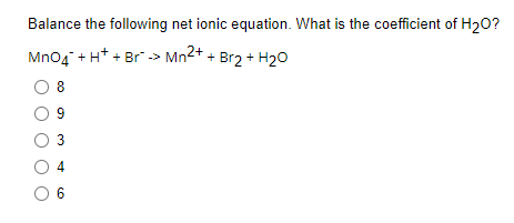 Solved Balance the following net ionic equation. What is the | Chegg.com