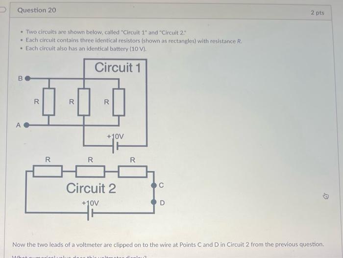 Solved - Two circuits are shown below, called "Circuit 1" | Chegg.com