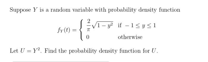 Solved Suppose Y is a random variable with probability | Chegg.com