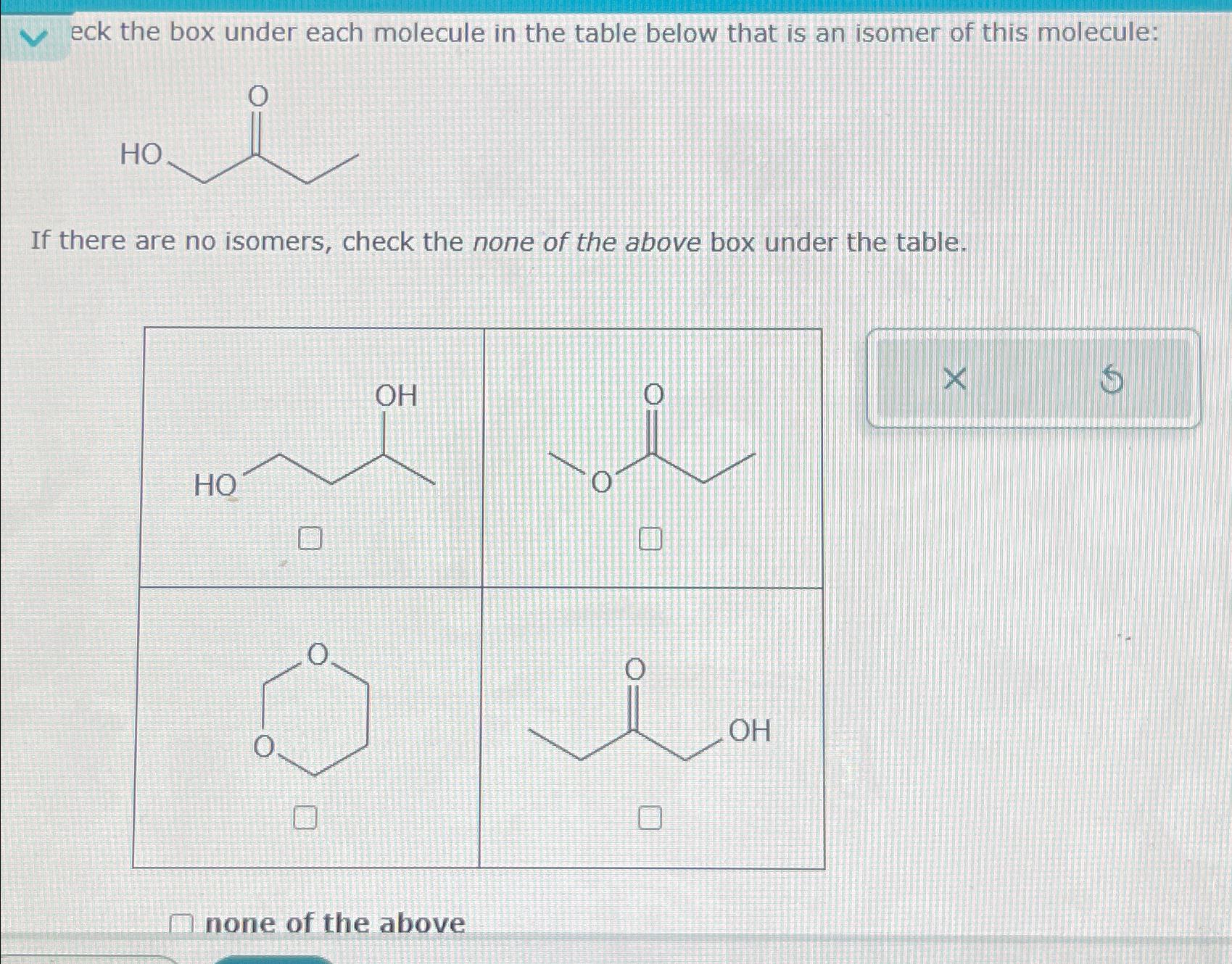 Solved eck the box under each molecule in the table below | Chegg.com