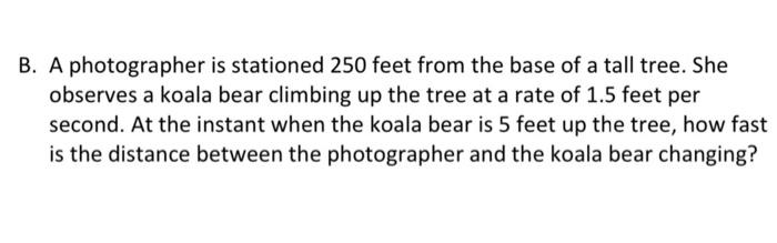 Solved B. A photographer is stationed 250 feet from the base | Chegg.com