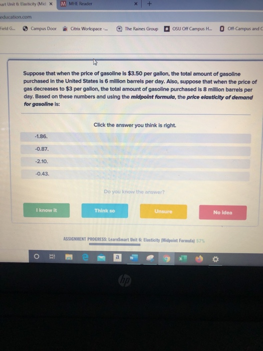 Solved Units Elasticity (Mid X M MHE Reader х education.com | Chegg.com