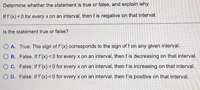 Solved Determine whether the statement is true or false, and | Chegg.com