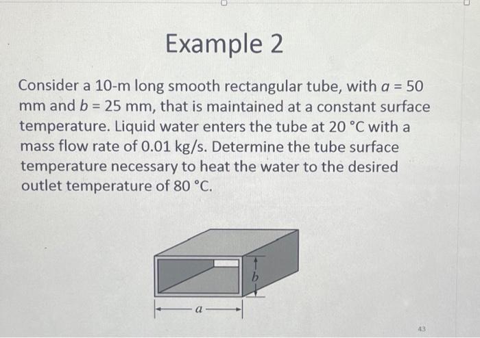 Solved Consider a 10-m long smooth rectangular tube, with | Chegg.com