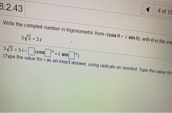 Solved Write the complex number in rectangular form. 9 cis | Chegg.com