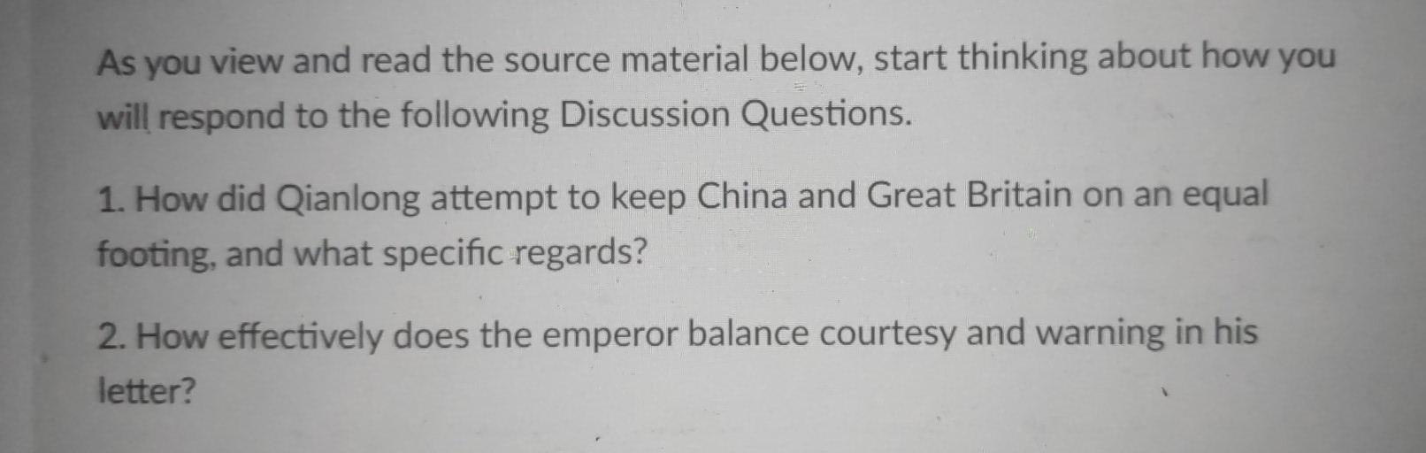 As you view and read the source material below, start | Chegg.com