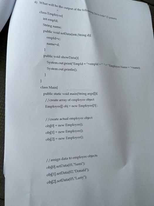 Solved Q2. Find the output: (6 points) 1) What will be the | Chegg.com