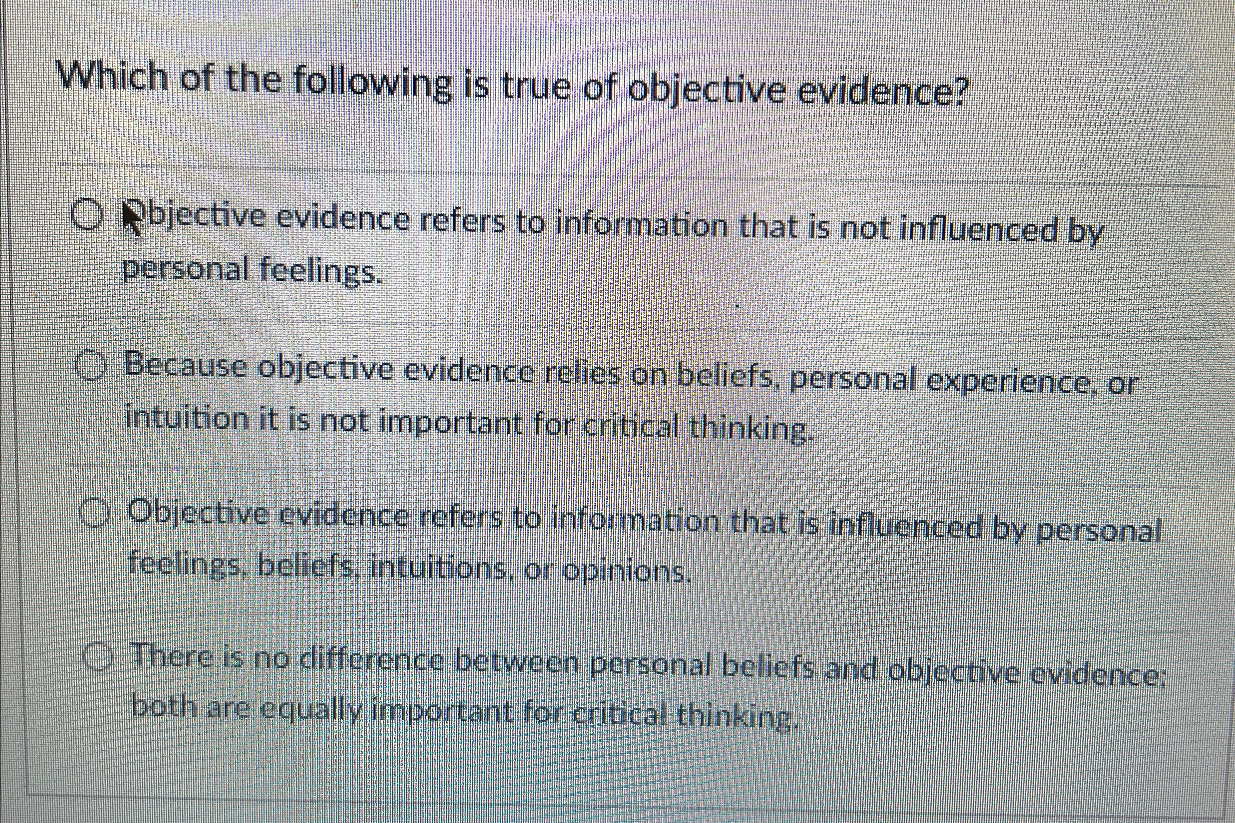 Solved Which of the following is true of objective | Chegg.com