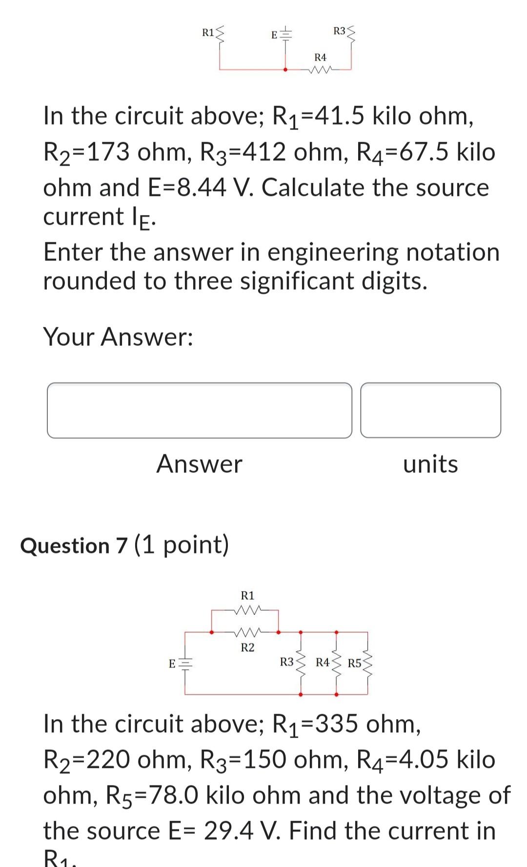 Solved In the circuit above; R1=41.5 kilo ohm, | Chegg.com
