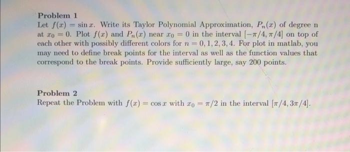 Solved numerical Analysis class wants us to itiloze Matlab | Chegg.com