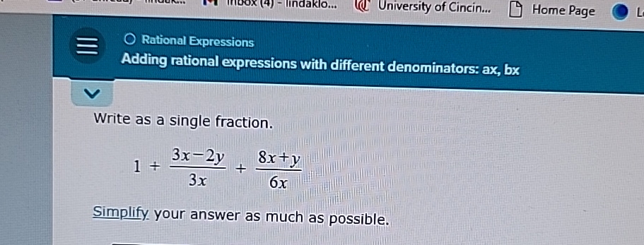 Solved University of Cincin...Home PageRational | Chegg.com