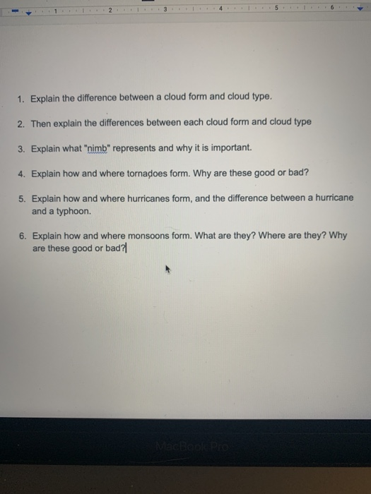 Solved 5 6 2 1. Explain the difference between a cloud form | Chegg.com