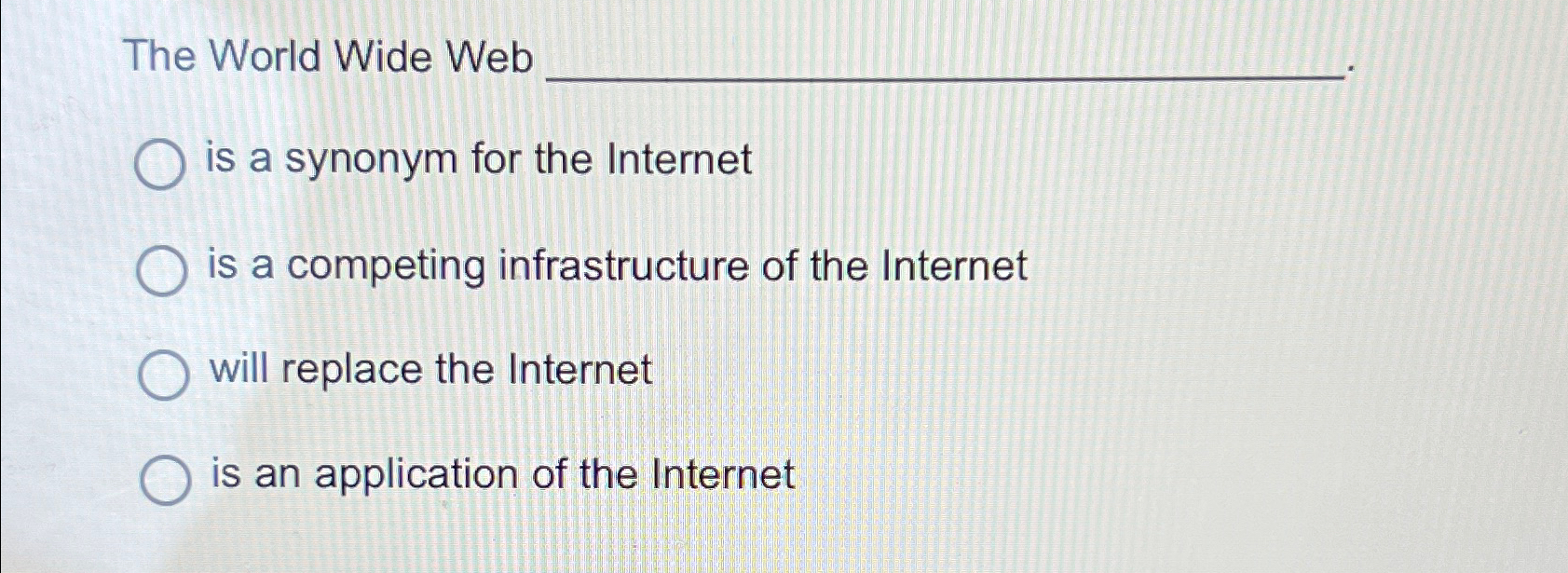 Solved The World Wide Web q, ﻿is a synonym for the | Chegg.com