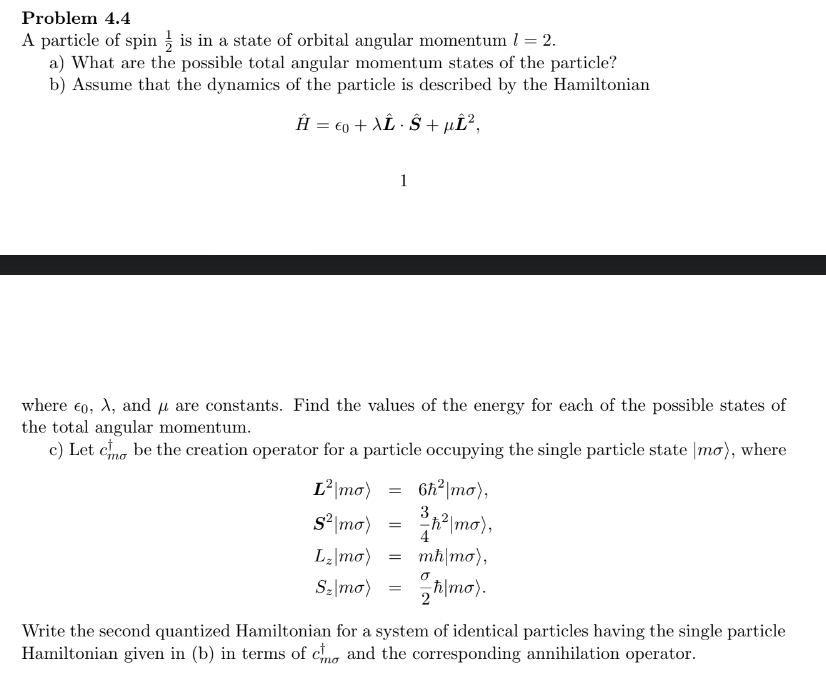Solved Problem 4.4A particle of spin 12 ﻿is in a state of | Chegg.com