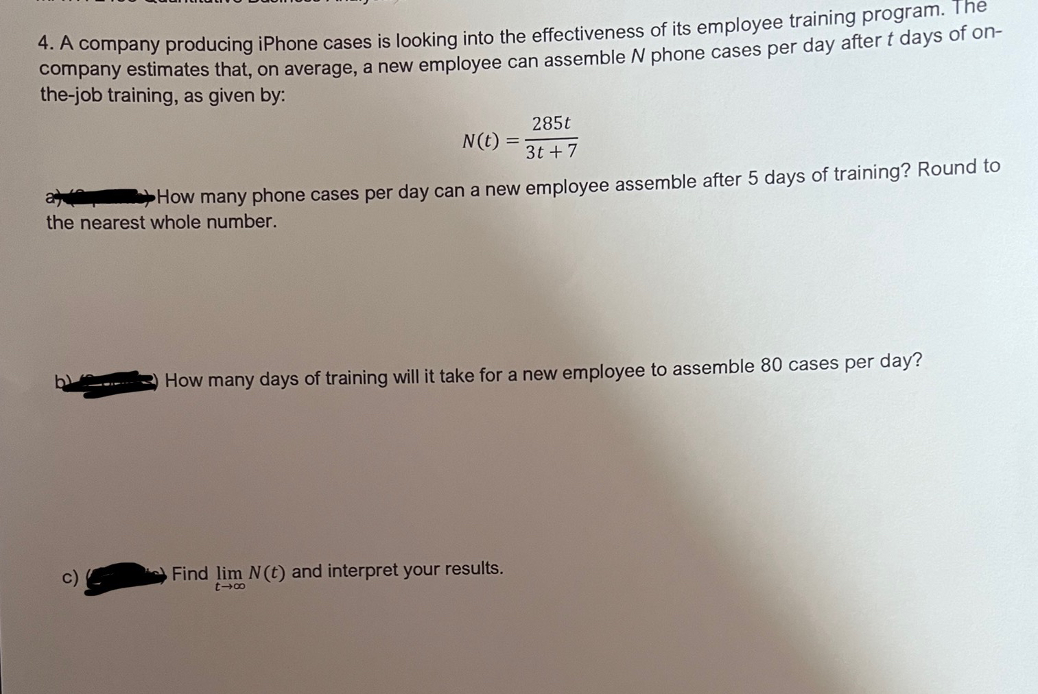 Solved A company producing iPhone cases is looking into the | Chegg.com