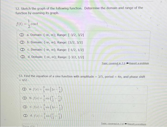 Solved 52. Sketch the graph of the following function. | Chegg.com