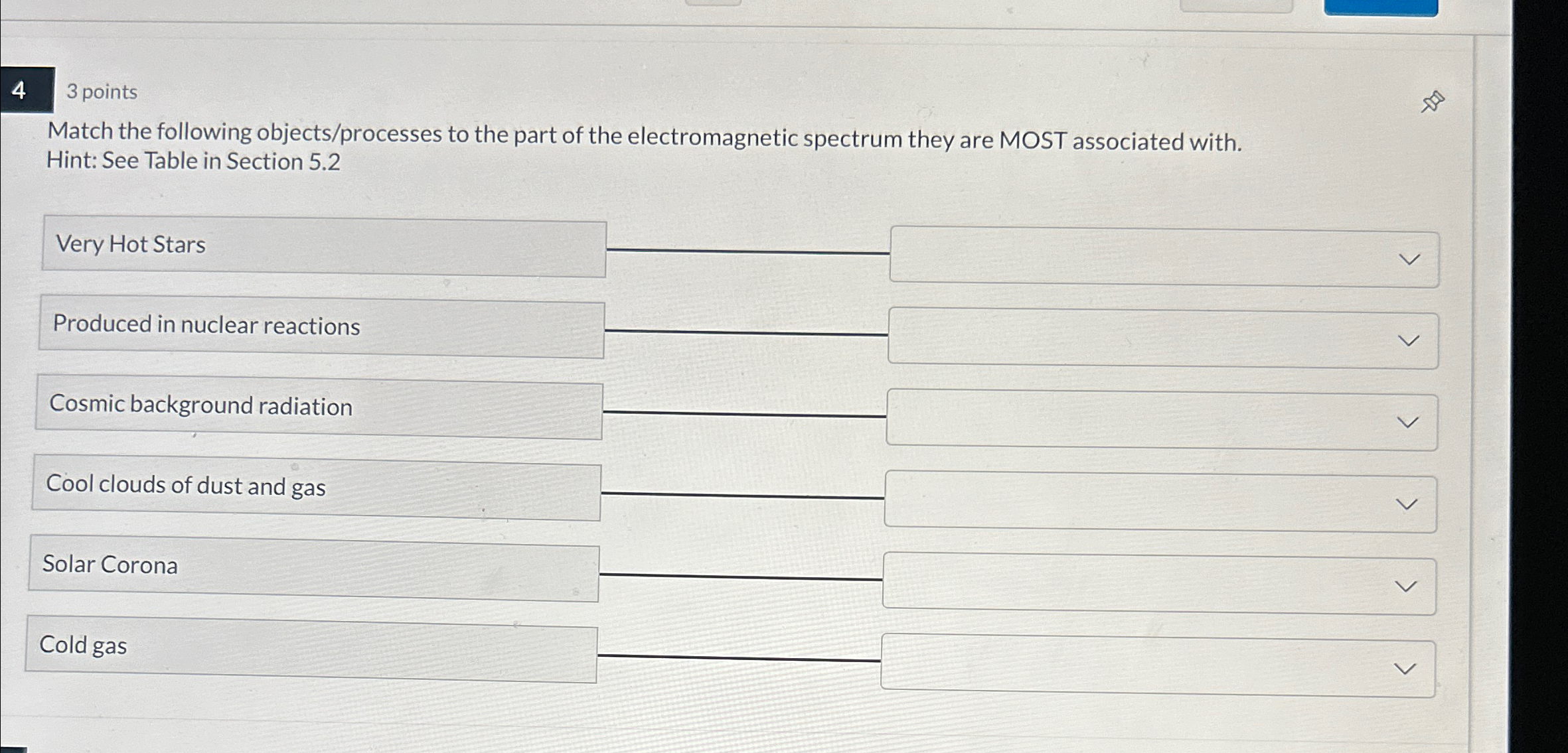 Solved 3 ﻿pointsMatch the following objects/processes to the | Chegg.com