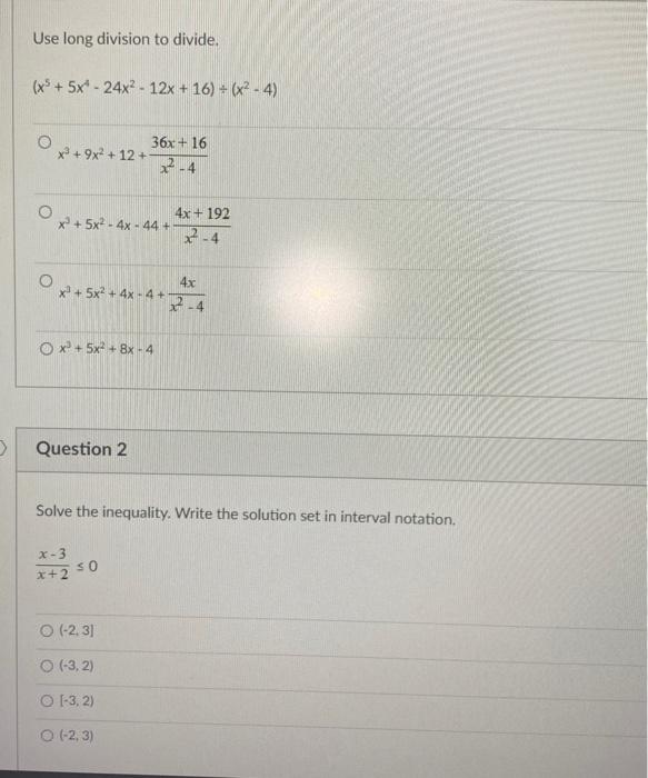 Solved Use long division to divide. | Chegg.com