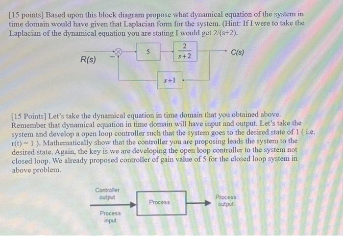 Solved [15 points] Based upon this block diagram propose | Chegg.com
