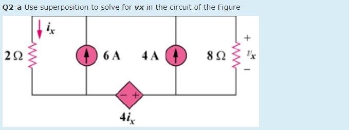 Solved Q2-a Use superposition to solve for vx ﻿in the | Chegg.com