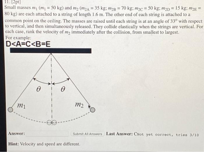 Solved Small masses m1(m1=50 kg) and m2(m2 A=35 kg;m2 B=70 | Chegg.com