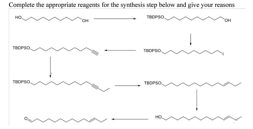 Solved Complete the appropriate reagents for the synthesis | Chegg.com