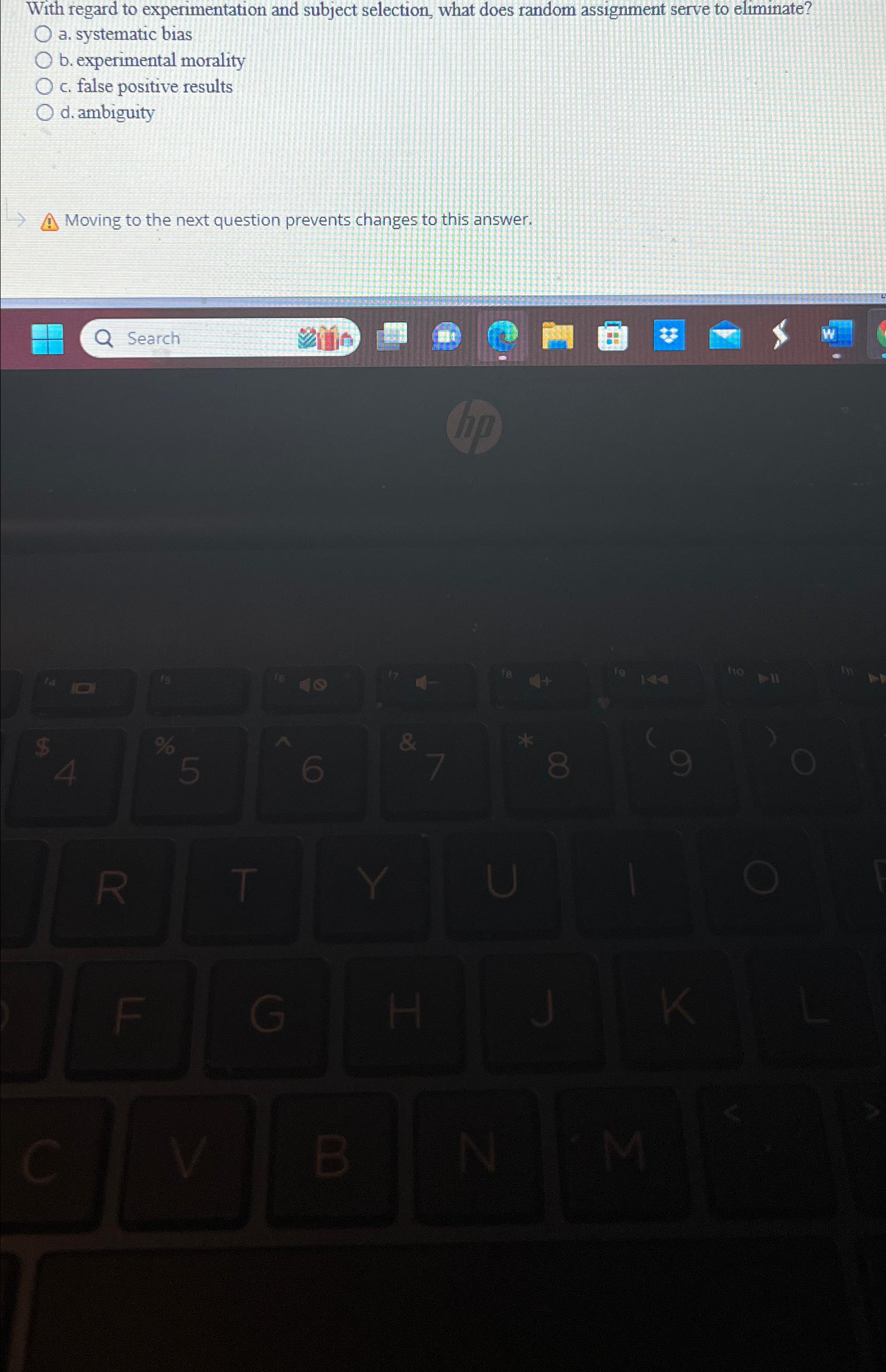 Solved With regard to experimentation and subject selection, | Chegg.com