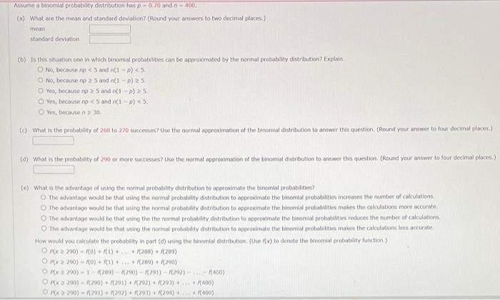 Solved (a) What are the mear and standard deviation? (Round | Chegg.com