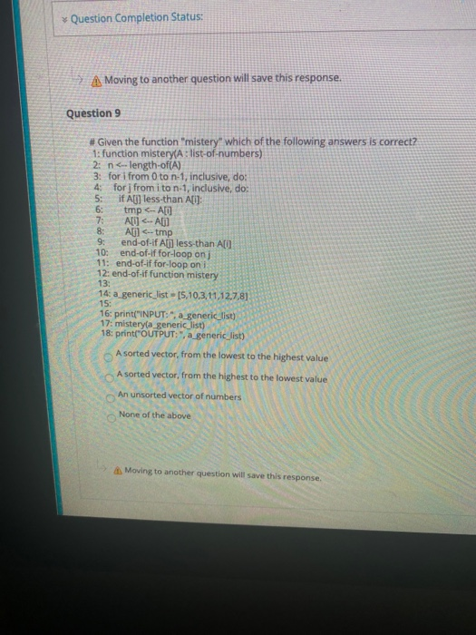 Solved Question Completion Status: > Moving to another | Chegg.com