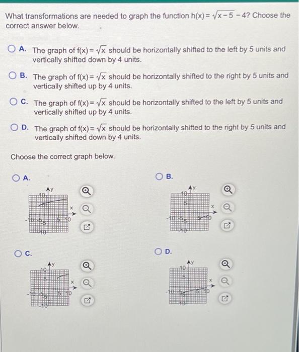 Solved Use transformations of f(x)=x to graph the following | Chegg.com